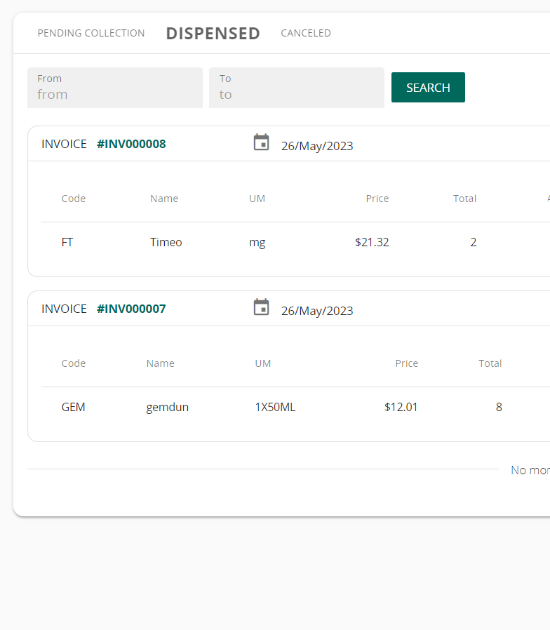 How to see dispense history